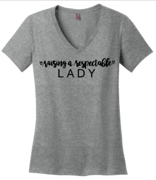Raising a Respectable Lady Girl Mom Tee or Tank | spillthebeansetc.com